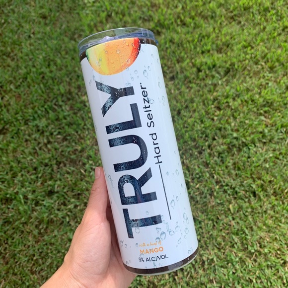 Dining | Truly Hard Seltzer Mango 2oz Skinny Tumbler With Metal Straw ...